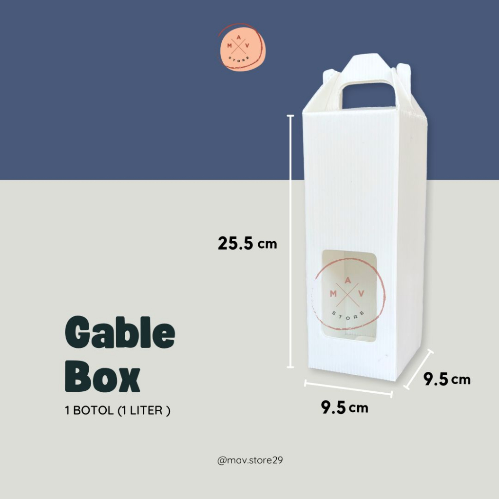 Jual Gable Box/Dus Hampers Botol Minuman 1 Liter (25.5 x 9.5 x 9.5 cm ...