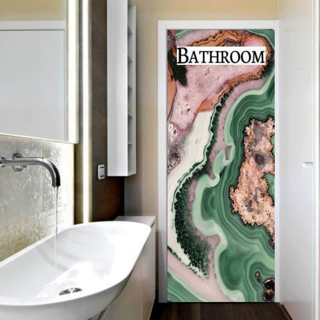 Jual Sticker Pintu kamar Mandi / Toilet Sesuai Gambar Cetak Sendiri ...