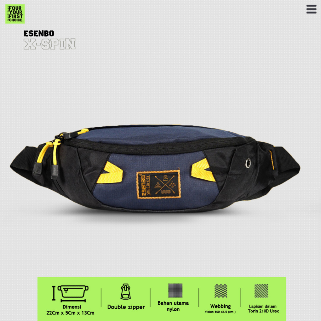 Jual ESENBO Waistbag X-pin - Tas Pria - Waistbag Premium - Tas Original ...