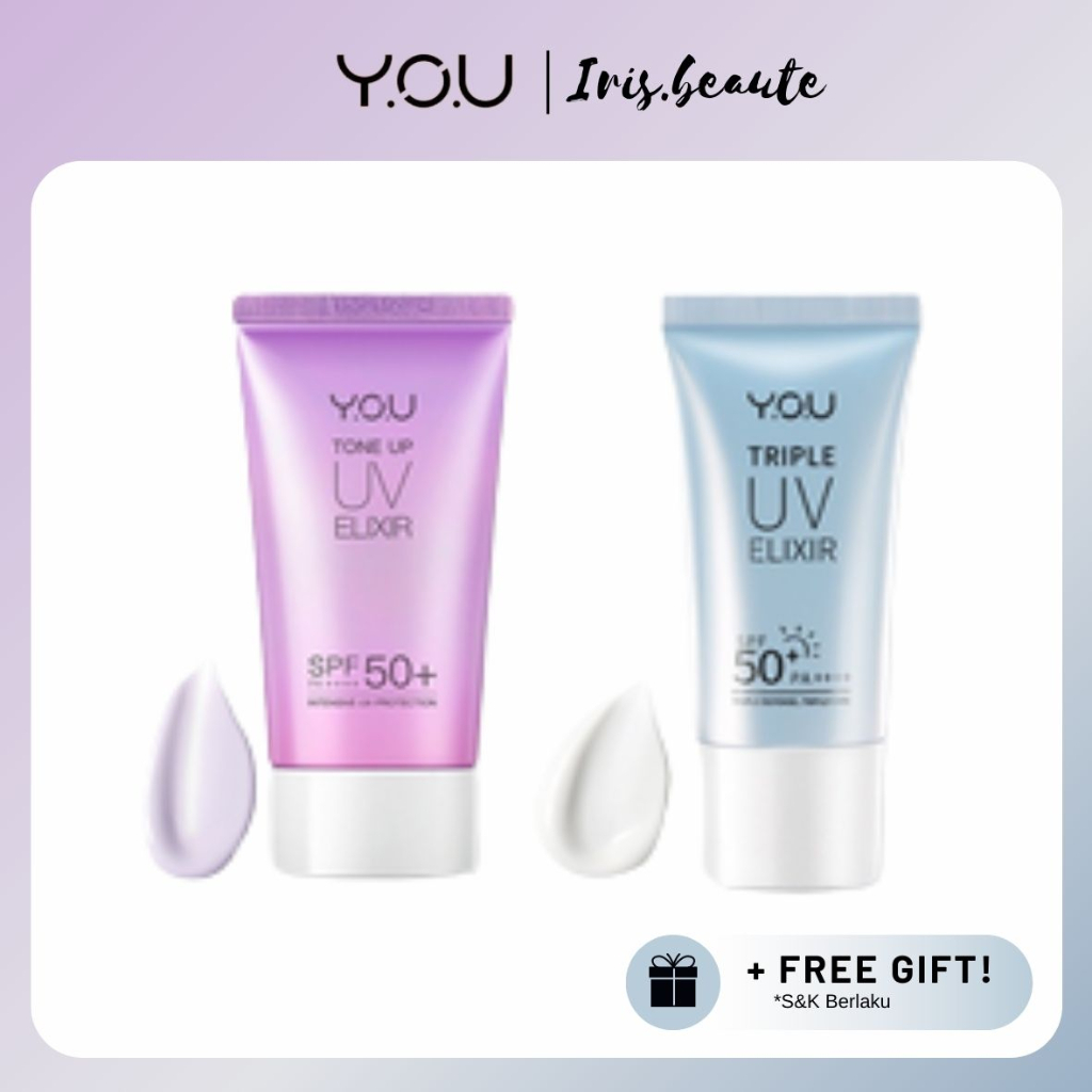 Jual YOU Triple UV Elixir Sunscreen Gel SPF 50+ PA++++ / YOU Tone Up UV ...