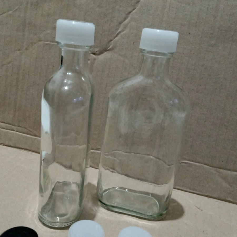 Jual botol kaca gepeng 250ml, botol juice botol kopi, botol madu ...