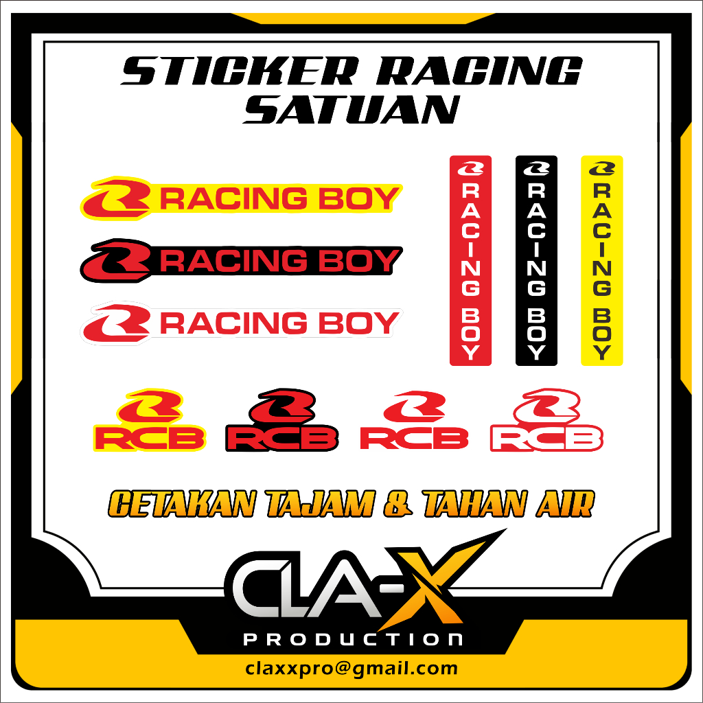 Jual STICKER RCB RACING BOY - RACING - STIKER MOTOR - SATUAN - CUTTING ...