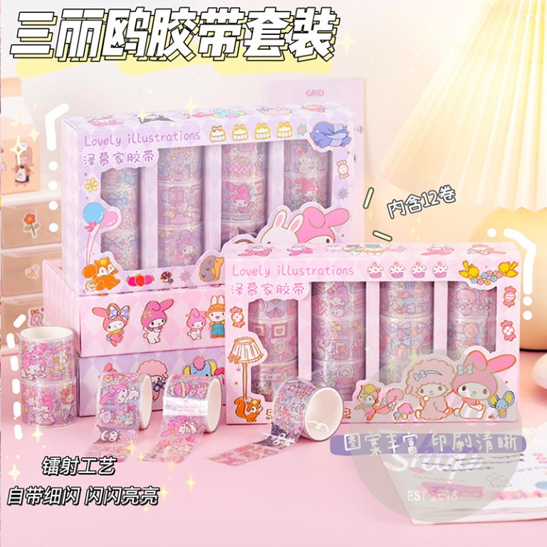 Jual Stiker Sanrio Roll Momo Washi Tape Lucu Melody Kuromi Cinamonroll ...