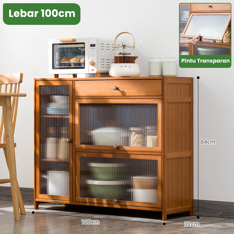 Jual Megam Rak Lemari Dapur Serbaguna Rak Kayu Penyimpanan Panci/Alat ...