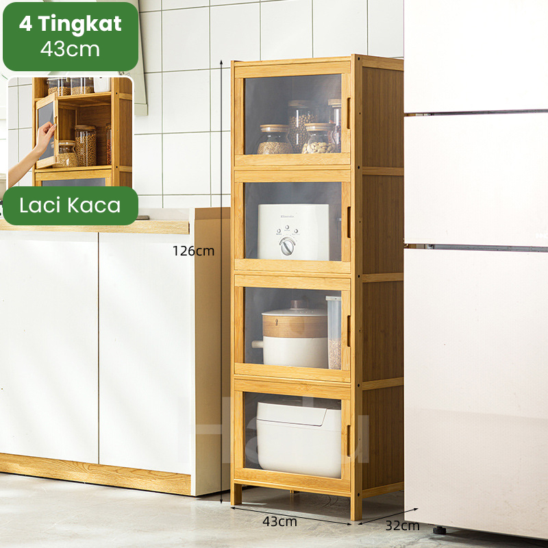 Jual HALU Rak Buku Lemari Kayu Serbaguna Dengan Pintu Anti Debu Rak ...