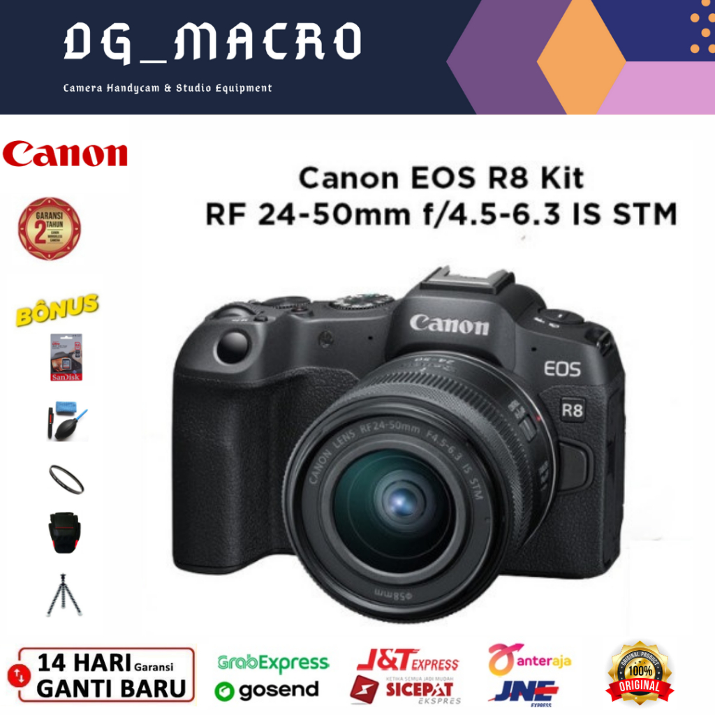 Jual Canon EOS R8 Kit RF 24-50mm f4.5-6.3 IS STM - Mirrorless Canon ...