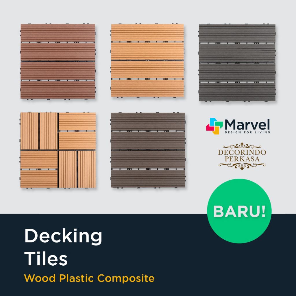 Jual Decking kayu WPC Decking Tiles Marvel Lantai Outdoor Teras Taman Kolam Renang | Shopee ...