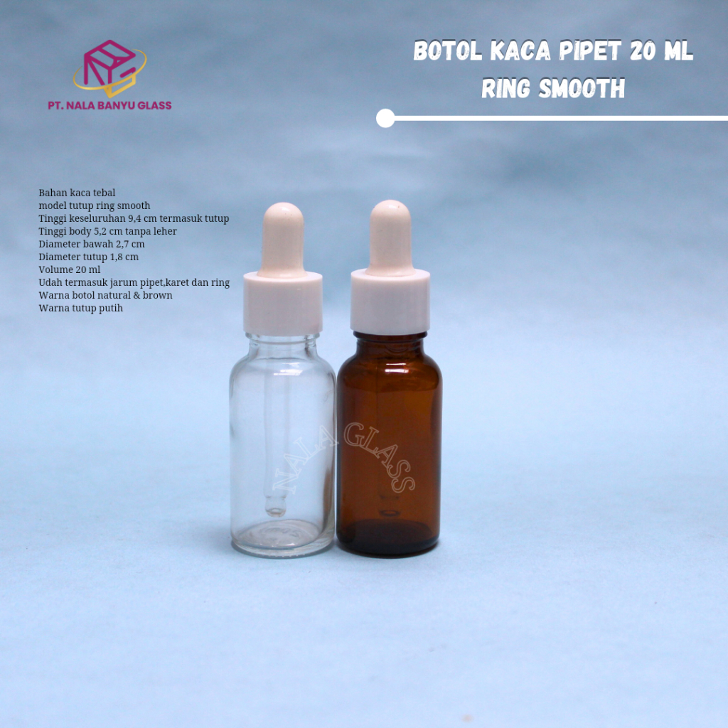 Jual BOTOL PIPET 20ML KACA TEBAL /BOTOL SERUM 20ML RING SMOOTH | Shopee ...