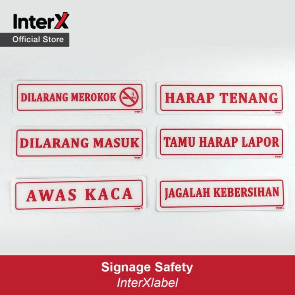 Jual Papan Nama Tanda Tulisan / Sign Label Safety Interxlabel | Shopee ...