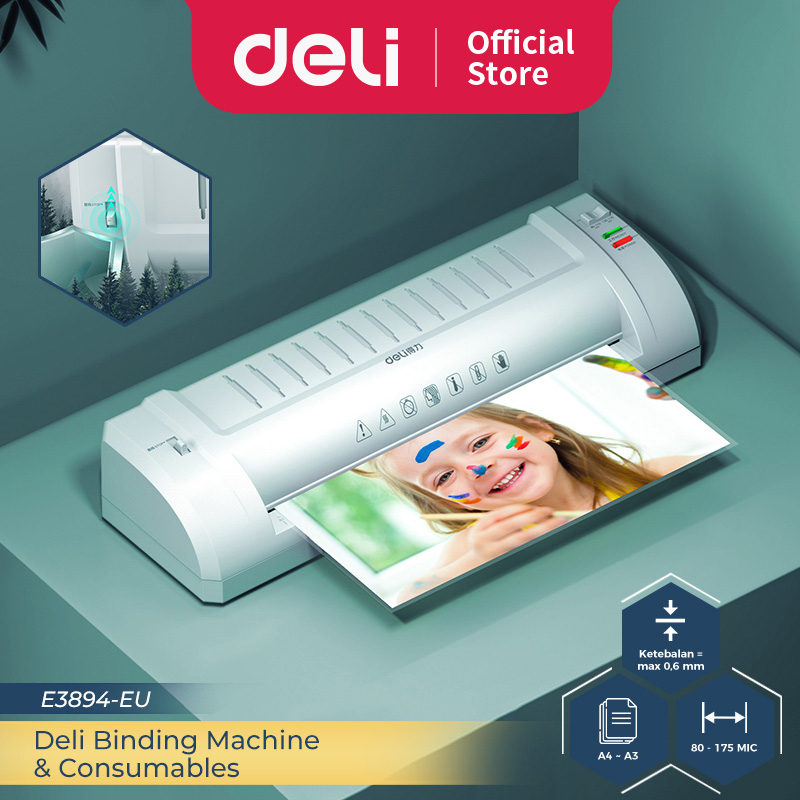 Jual Deli Laminator Mesin Laminating A3 80 175 Mic Laminasi Hot Panas