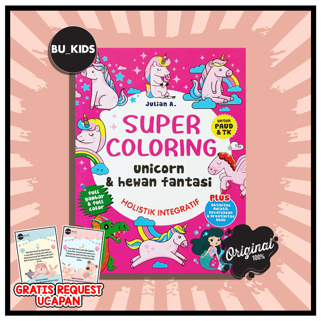 Jual Buku Mewarnai Anak Perempuan Unicorn Hewan Fantasi Super Coloring ...