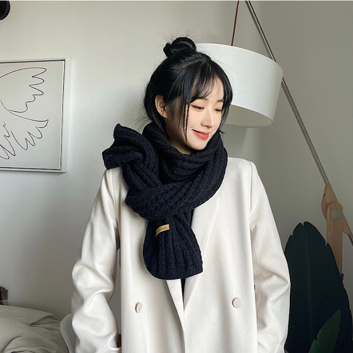 Jual Scarf Syal Leher Rajut Wanita Winter Musim Dingin | Shopee Indonesia