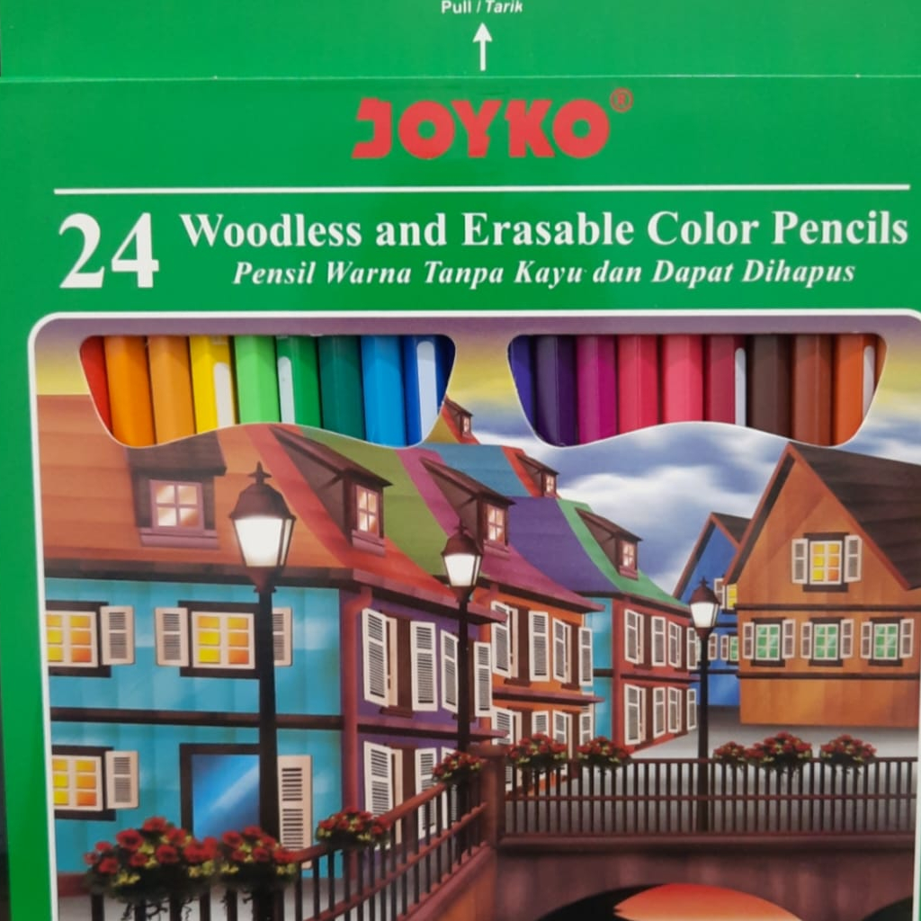 Jual Pensil Warna Joyko Panjang 24 Warna - Joyko Bisa Dihapus | Shopee ...