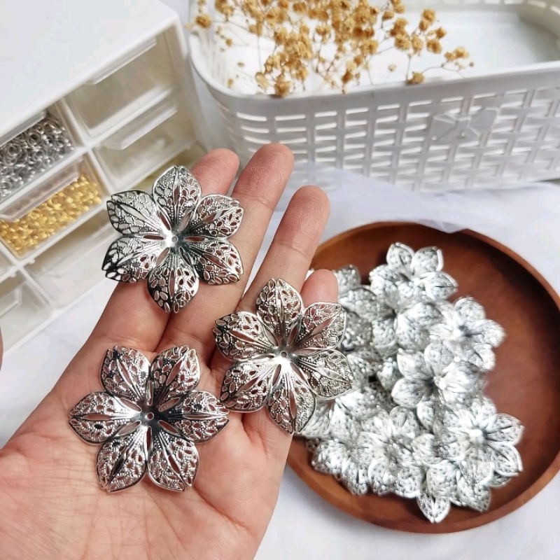 Jual 30 gram manik plat bunga besi brozetta | Shopee Indonesia