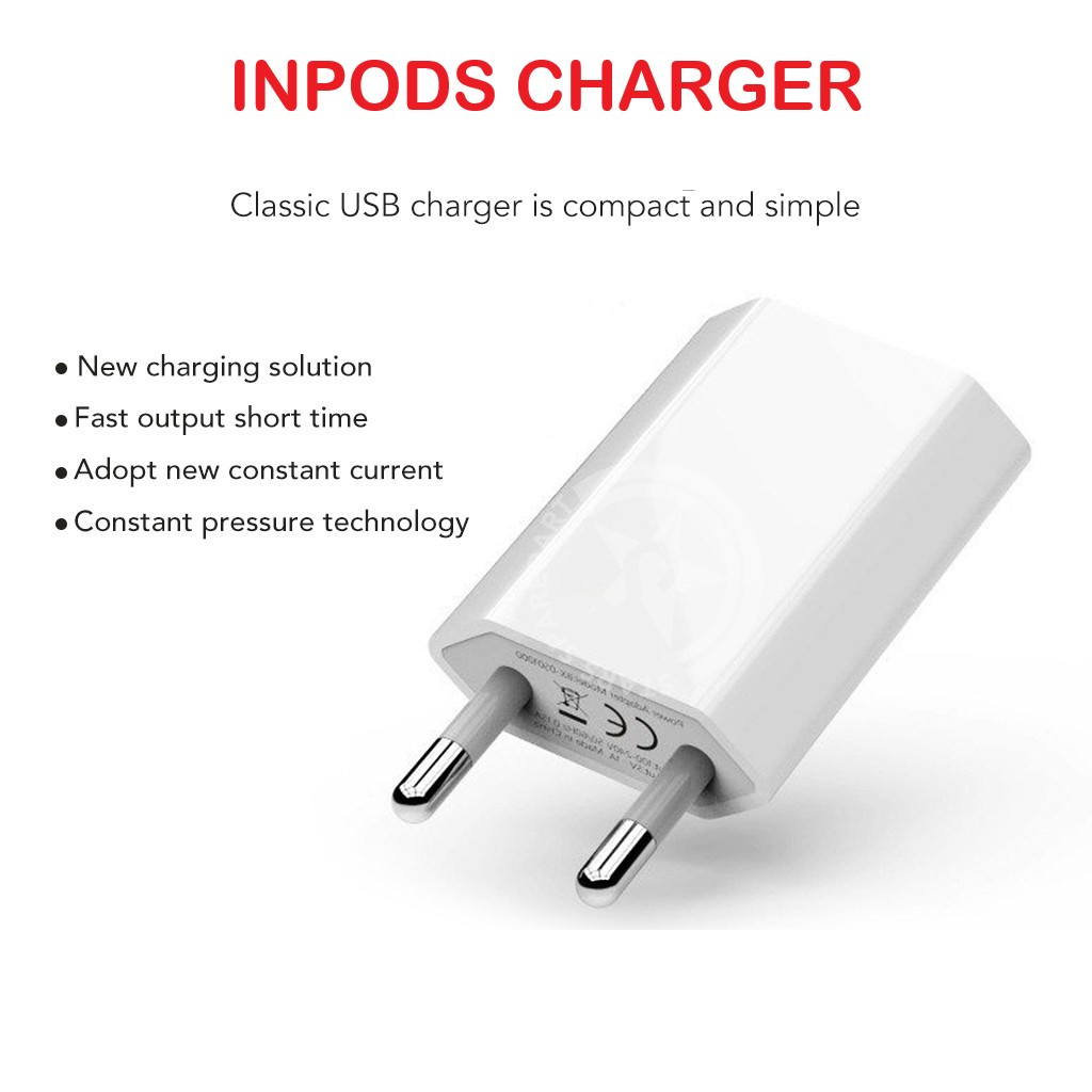 Jual Charger INPODS I12 usb BATOK KEPALA ADAPTOR 12 PRO TWS PRO 4 i7s ...