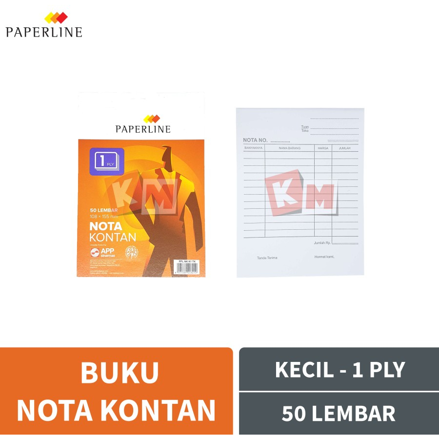 Jual Buku Nota Kontan Kecil 1 Ply Rangkap Paperline Isi 50 Lembar PPL ...