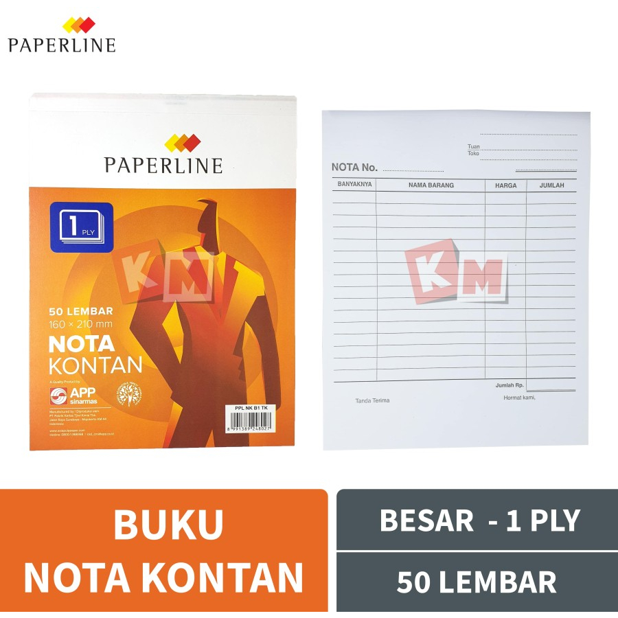 Jual Buku Nota Kontan Besar 1 Ply Rangkap Paperline Isi 50 Lembar PPL ...