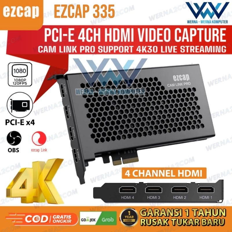 Jual EZCAP 335 PCI-E CAM LINK PRO 4 CHANNEL HDMI VIDEO CAPTURE ...