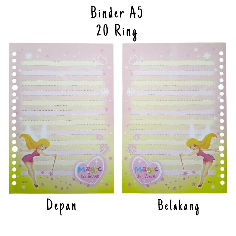 Jual PRELOVED - 20 Lembar Isi Binder A5 Refill Binder A5 Binder Fancy ...