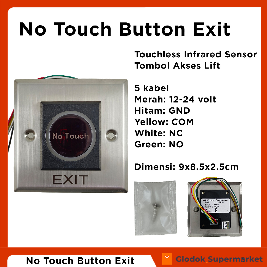 Jual No Touch Button Exit Touchless Infrared Sensor Tombol Akses Lift ...