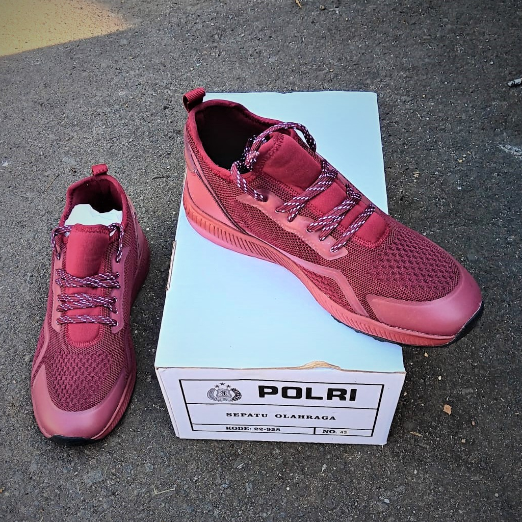 Jual SEPATU RUNNING MERAH MAROON JATAH MABES POLRI | Shopee Indonesia