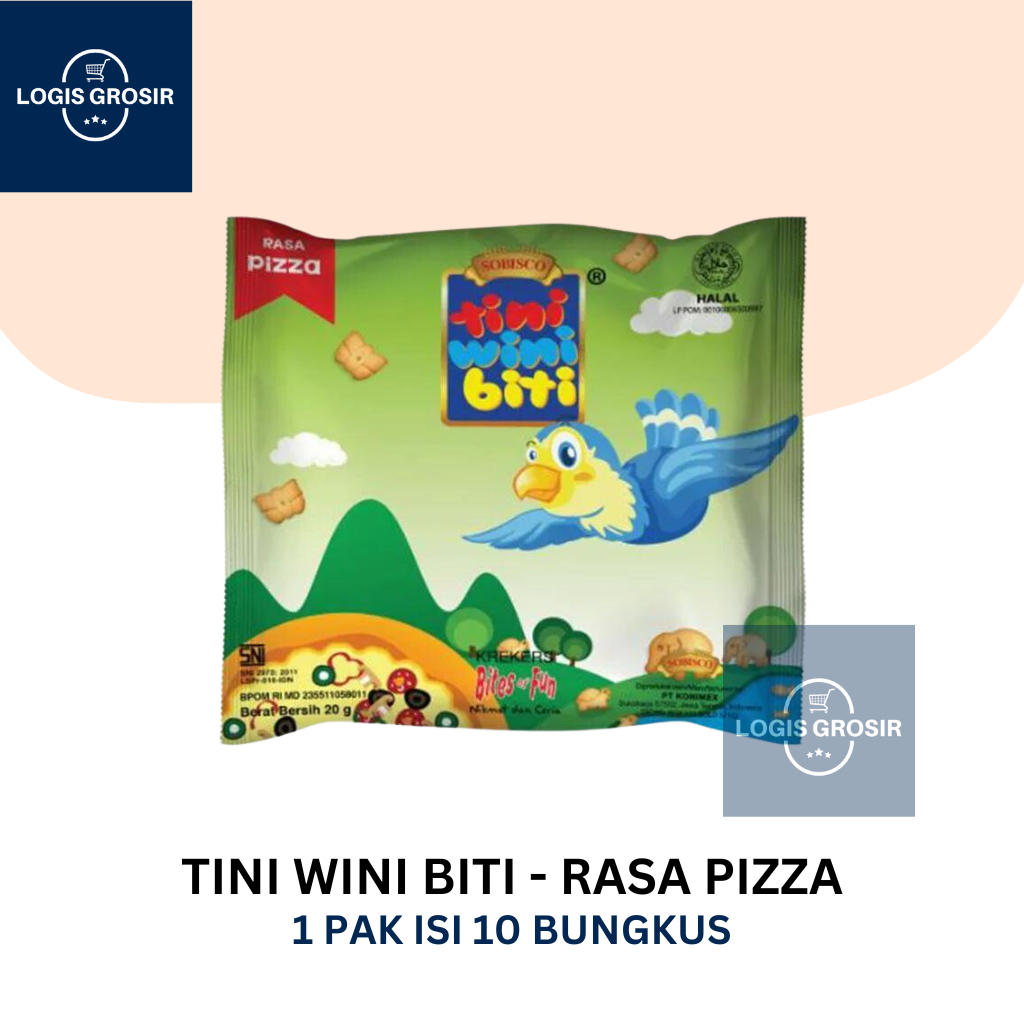 Jual Tini Wini Biti PIZZA 1 Pak 10 Sachet Pcs Biskuit Sobisco Hijau ...