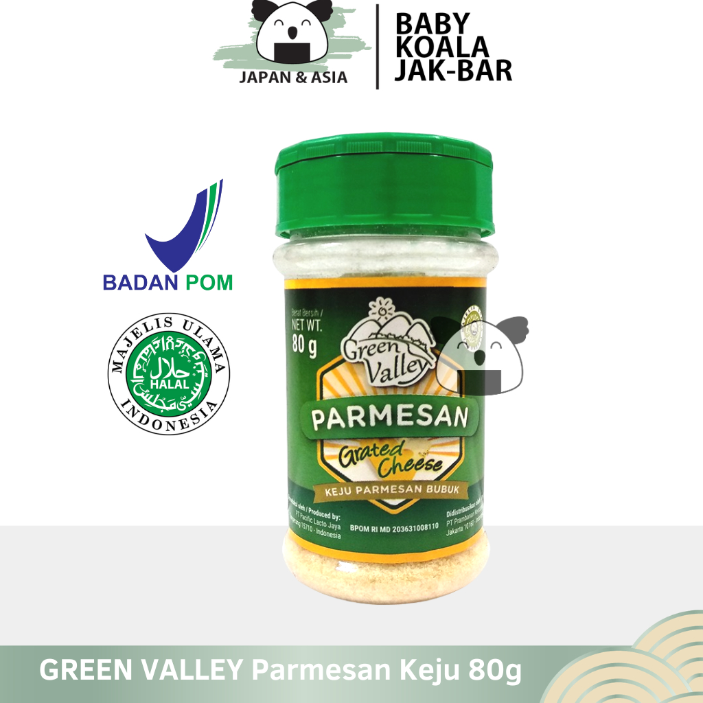 Jual GREEN VALLEY Keju Parmesan Cheese 80 g Halal | Keju Parmesan Bubuk ...