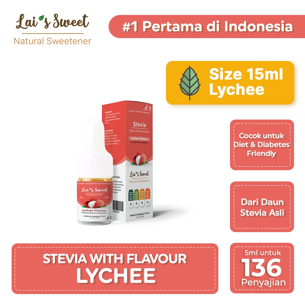 Jual Lai's Sweet Stevia Rasa Leci 5 ml | Shopee Indonesia