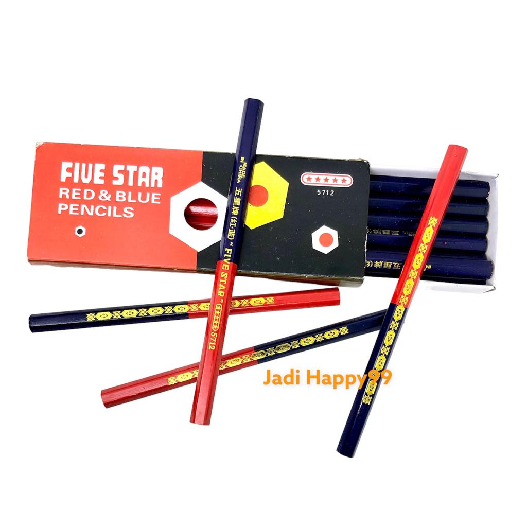 Jual PENSIL MERAH BIRU MERK FIVE STAR / PINSIL MERAH BIRU JAHIT ...