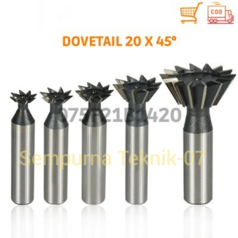 Jual Endmill Pisau Ekor Burung Dovetail 20x45 Derajat HSS Bukan Carbide ...