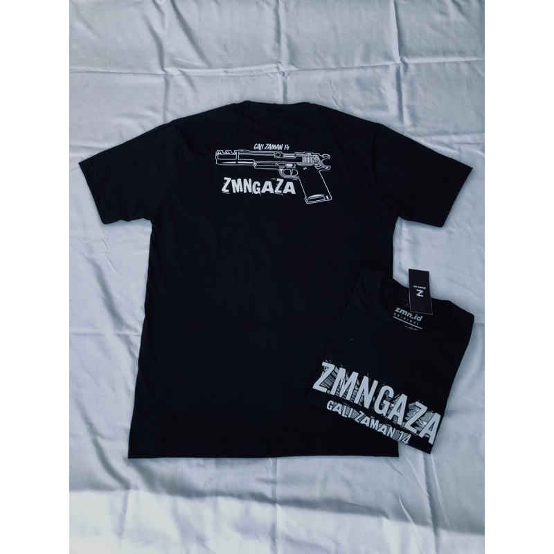 Jual T-shirt ZMN BLACK PUTIH MENYALA 14.12 | Shopee Indonesia