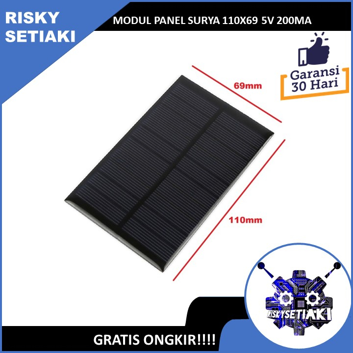 Jual MODUL PANEL SURYA 110X69 5V 200MA PEMBANGKIT LISTRIK TENAGA SURYA ...