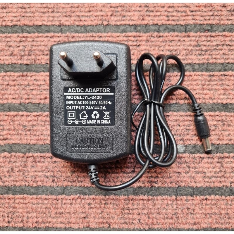 Jual Power supply adapter adaptor AC 100-240 to DC 24V 2A jack DC 5.5x2 ...