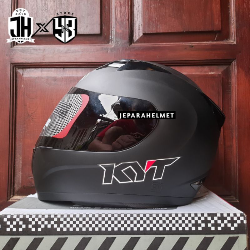 Jual Helm Full Face KYT R10 Solid Polos Matt Black Hitam Doff Original ...