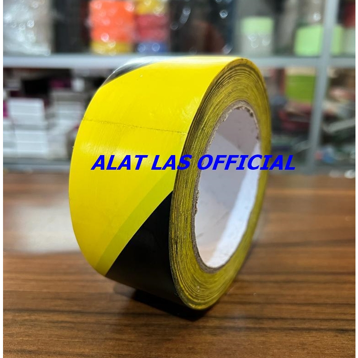 Jual Floor Marking Lakban Lantai Warna Kuning Hitam 48 MM x 33 Meter | Shopee Indonesia