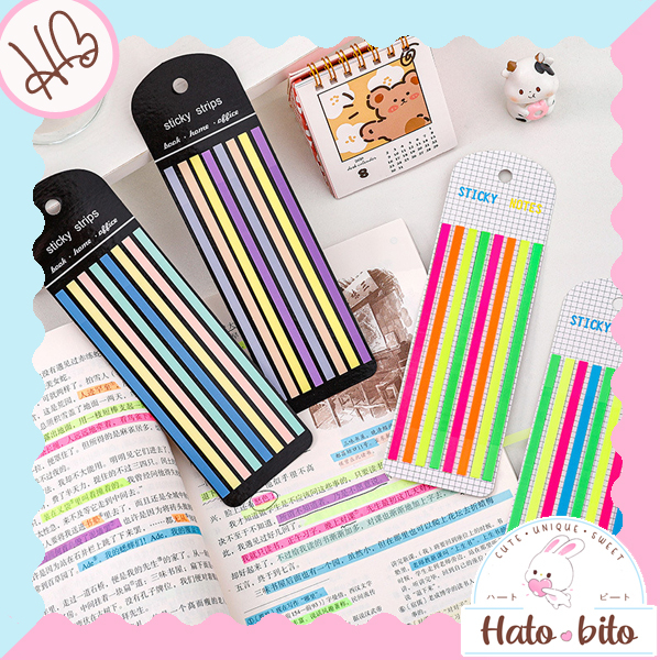 Jual Sticky notes strips transparan pengganti highlighter lucu cute ...