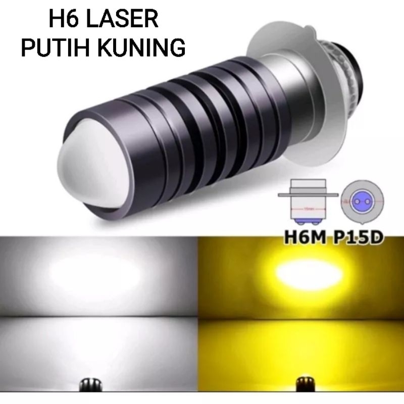 Jual LAMPU LED H6 LASER 2 WARNA SUPER TERANG UNIVERSAL MOTOR BEBEK DAN ...