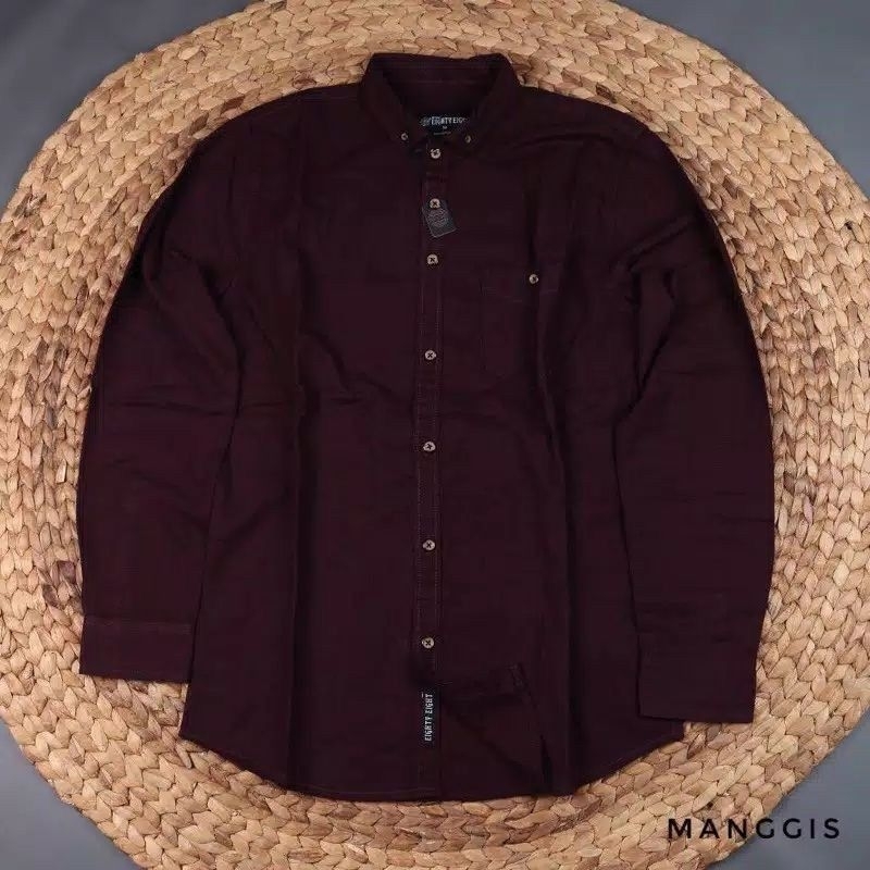 Jual kemeja polos panjang briil eighty eight original/kemeja polos ...
