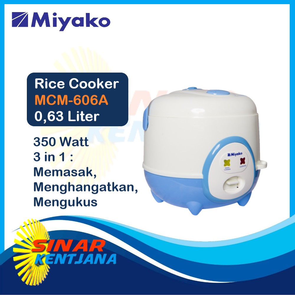 Jual Miyako Magic Com 3 In 1 Rice Cooker 0.6 Liter MCM-606A | Shopee ...