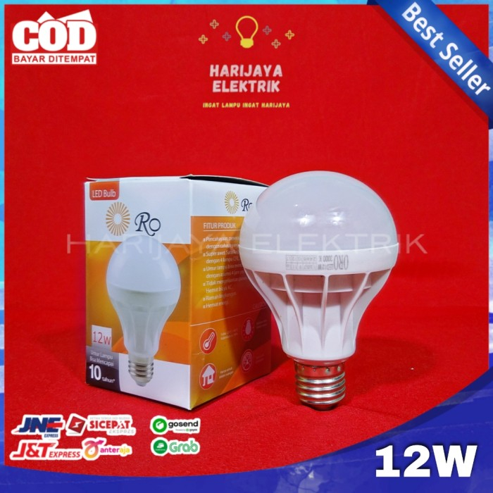 Jual ORO LAMPU BOHLAM LED 12 WATT BULAT E27 BULB HEMAT LISTRIK SINAR ...