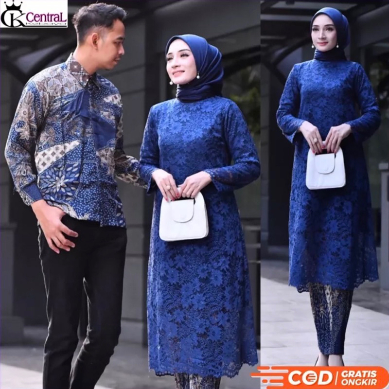 Jual Stelan Kebaya Couple Batik Pria Set Couple Kebaya Kebaya Brokat ...