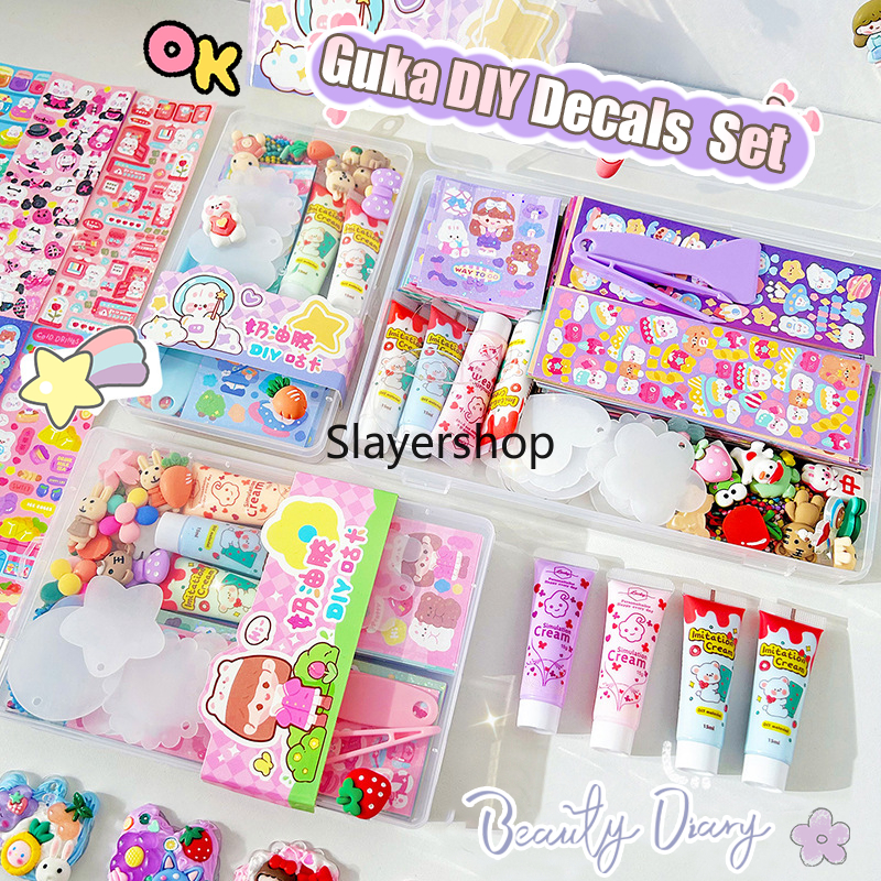 Jual Kotak Indah Kartun Cream Gum Stiker Bahan Kartu Guka Siswa Deco ...