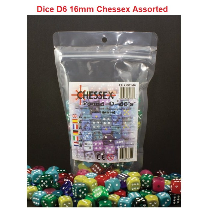 Jual Dice D6 Chessex Mixed Dadu TCG Board Game 16 mm Pound O D6 ...