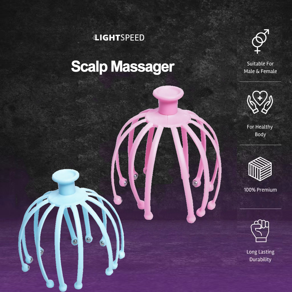 Jual Lightspeed Scalp Massage Rolling Ball Head Massager Alat Pijat Kepala Manual Head