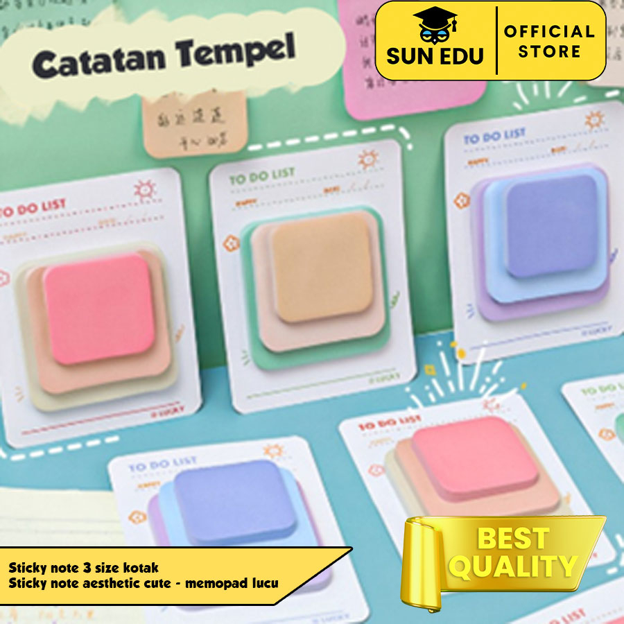 Jual Sticky note 3 size kotak/ Sticky note aesthetic cute/ memopad lucu ...