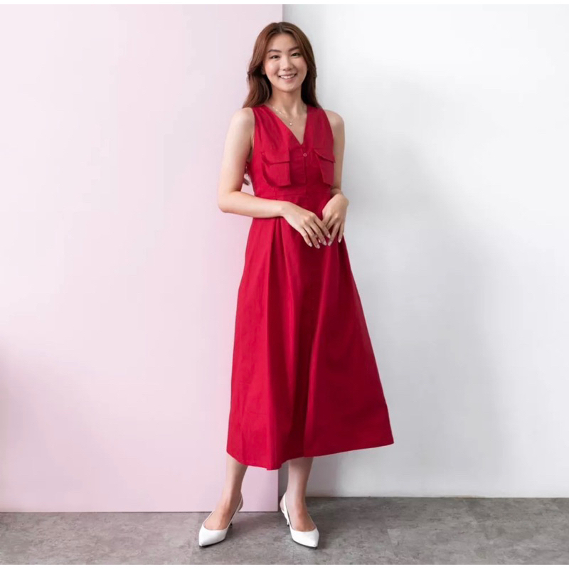 Jual LOLLIESTORY Austynn Midi Dress PRELOVED | Shopee Indonesia