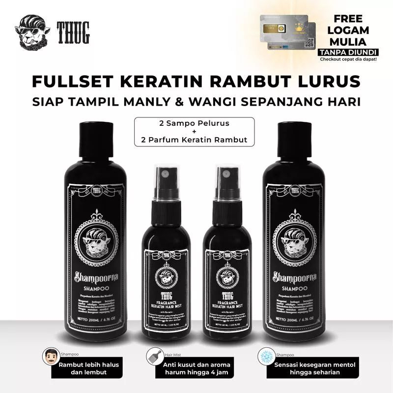 Jual Fullset Keratin Rambut Lurus Shampo + Hair Spray keratin Pelurus ...