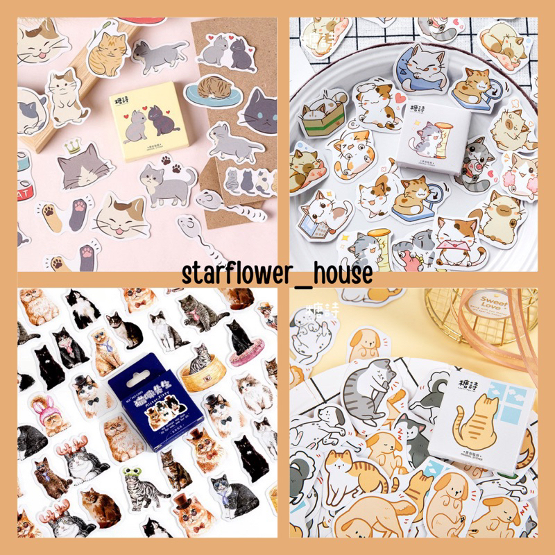 Jual 45pcs Stiker Kertas Motif Kartun Kucing Untuk Scrapbook/Alat Tulis ...