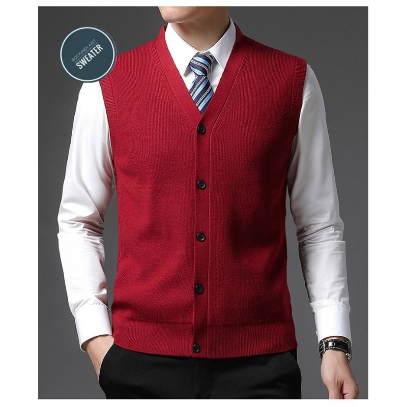 Jual Sweater Rompi/Sweater Rajut Rompi Pria/Sweater Cardigan Rompi ...