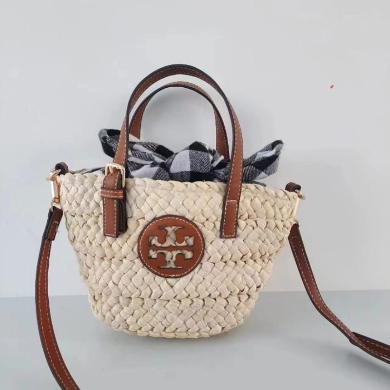 Jual tas tory bucket bag tas bambu anyaman wanita | Shopee Indonesia